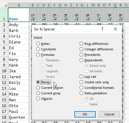 Excel: Quickly Deleting All Blank Columns | IMA